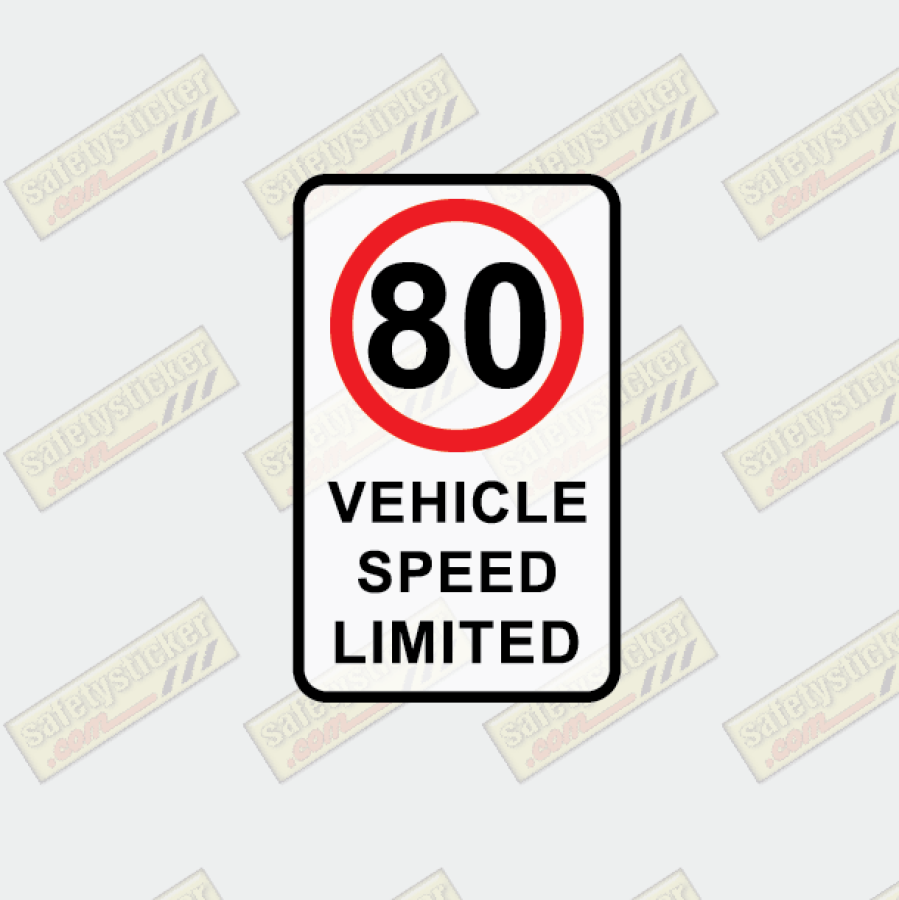 80km Vehicle Speed Limited - Cranes | Safety Stickers | Safety Decals