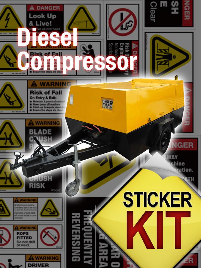 Compressor Diesel | Safety Stickers | Safety Decals
