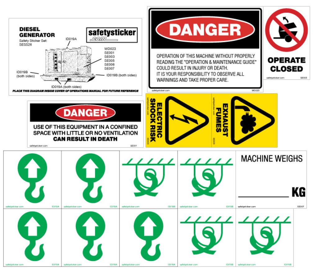 Generator Large Diesel | Safety Stickers | Safety Decals