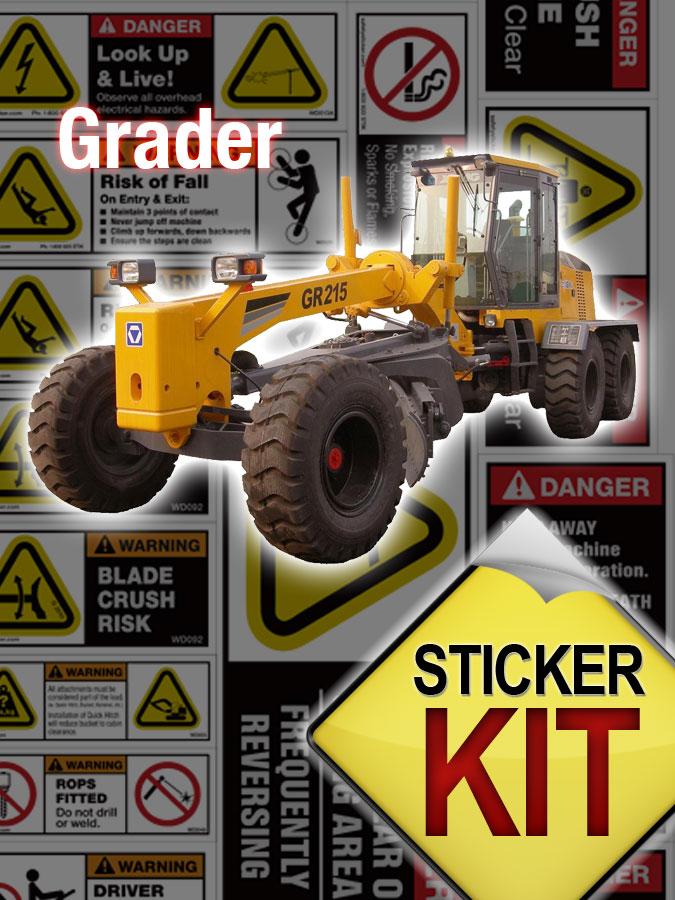 Grader Safety Sheet | Safety Stickers | Safety Decals