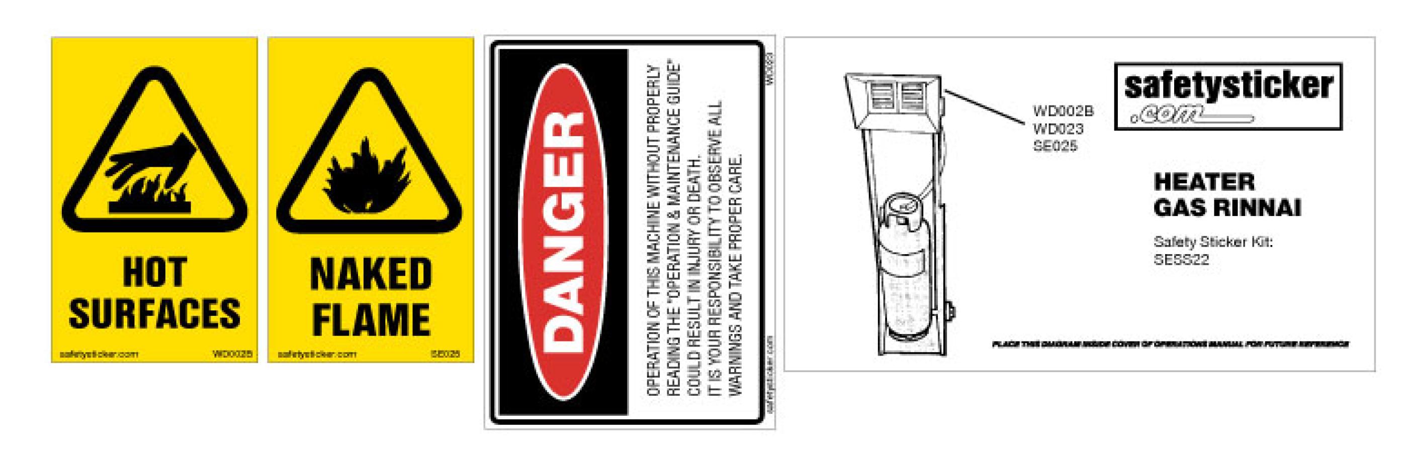 Heater Upright | Safety Stickers | Safety Decals