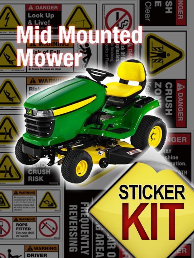 Mid Mounted Mower Safety Sheet | Safety Stickers | Safety Decals