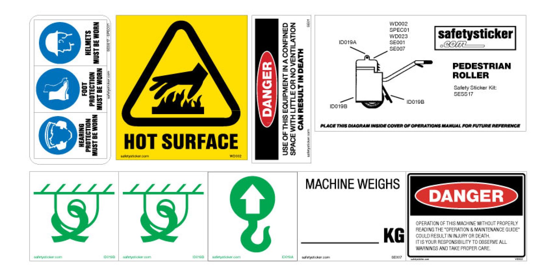 Pedestrian Roller | Safety Stickers | Safety Decals