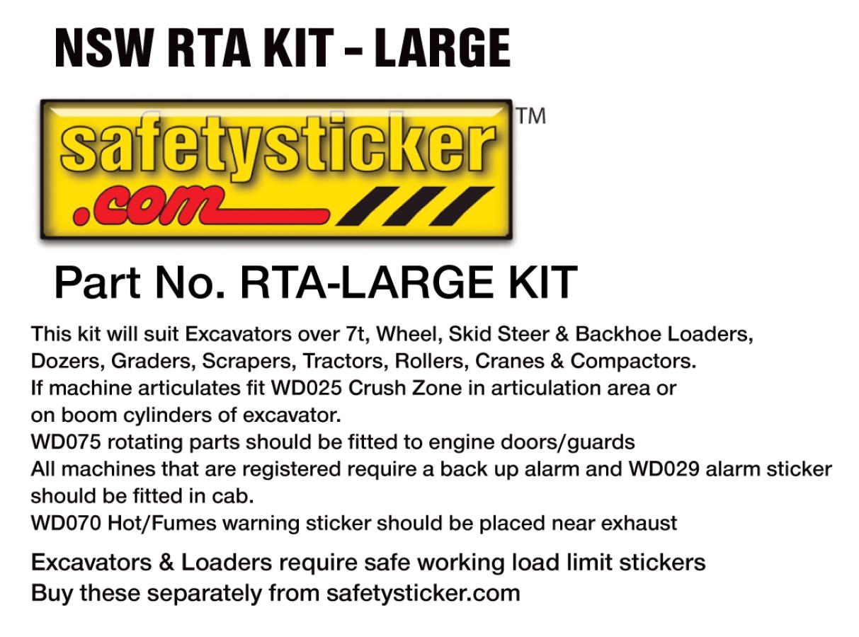 NSW Large RTA Kit | Safety Stickers | Safety Decals