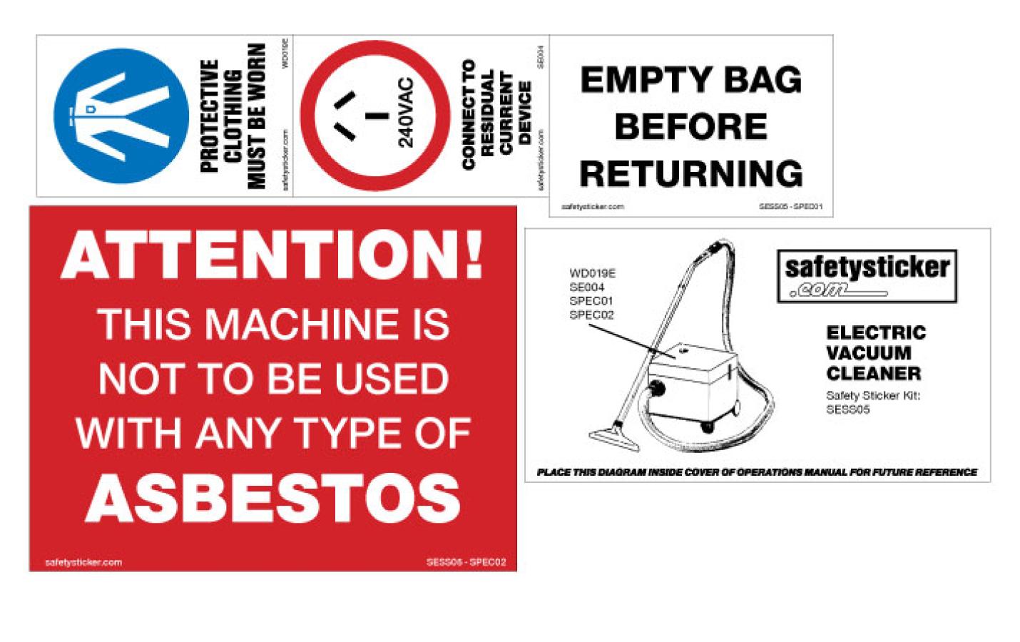 Vacuum | Safety Stickers | Safety Decals