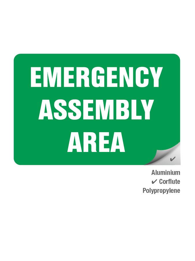 Emergency Assembly Area | Safety Stickers | Safety Decals