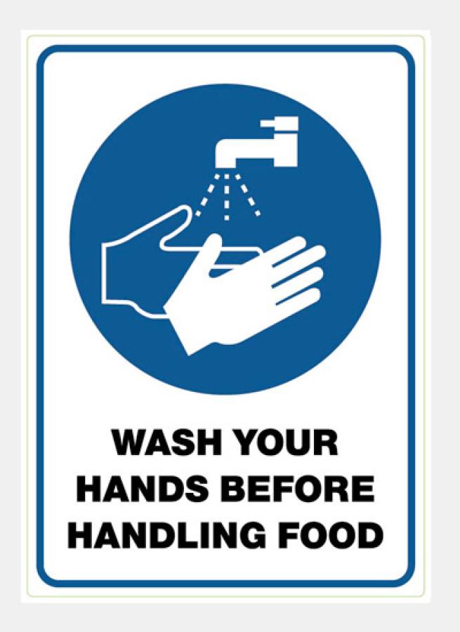 Wash Hands Before Handling Food Stickers | Safety Stickers | Safety Decals