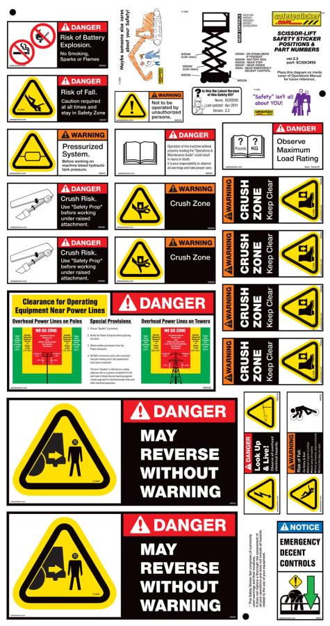 Scissor Lift Safety Sheet | Safety Stickers | Safety Decals Scissor Lift Safety Sheet | Safety Stickers | Safety Decals