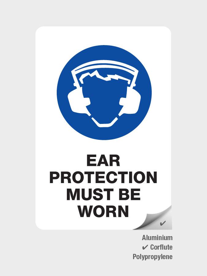 Ear Protection Must Be Worn | Safety Stickers | Safety Decals