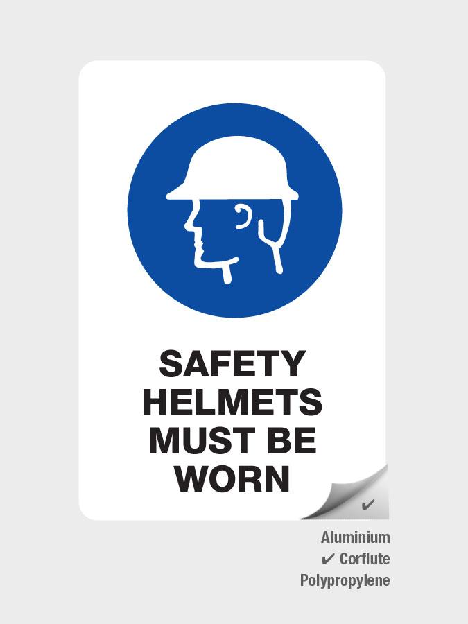 Helmets Must Be Worn | Safety Stickers | Safety Decals