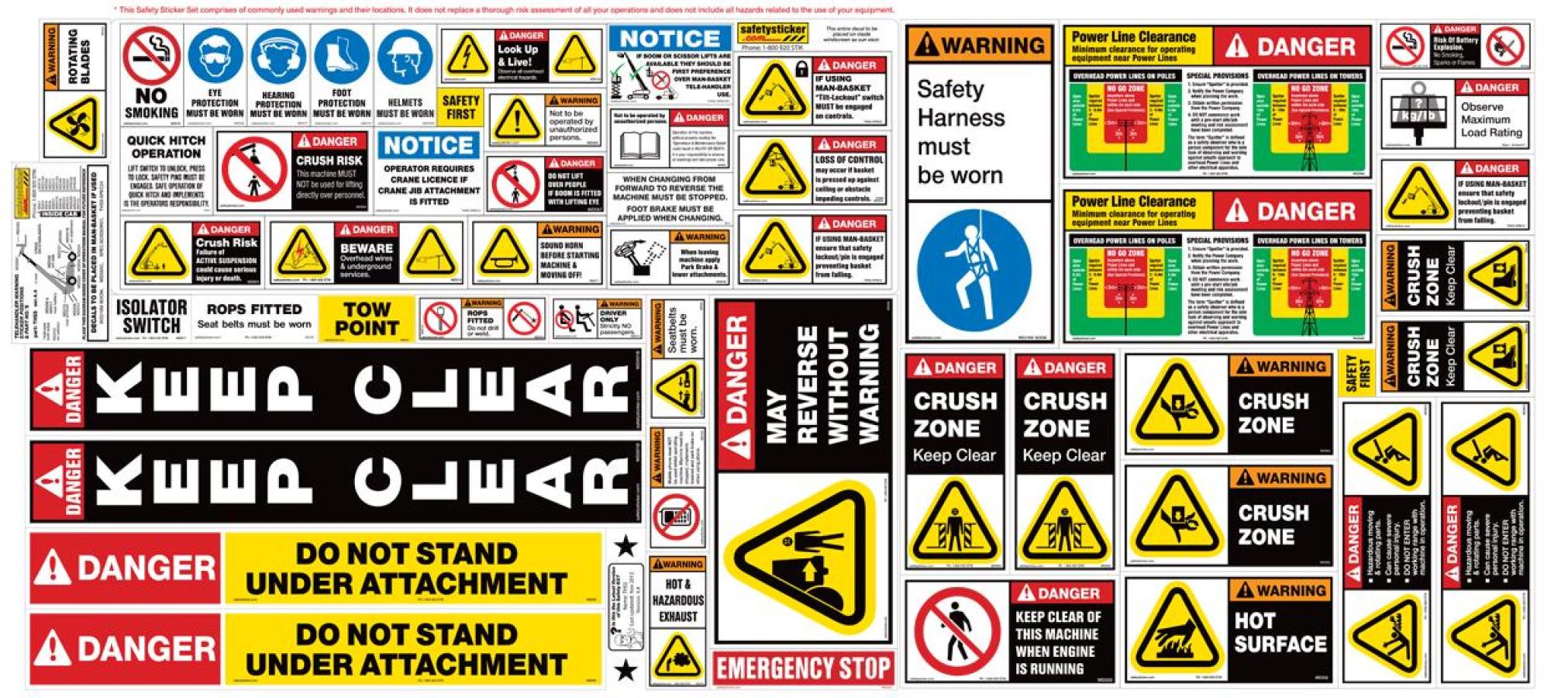 Tele Handler Safety Sheet | Safety Sticker