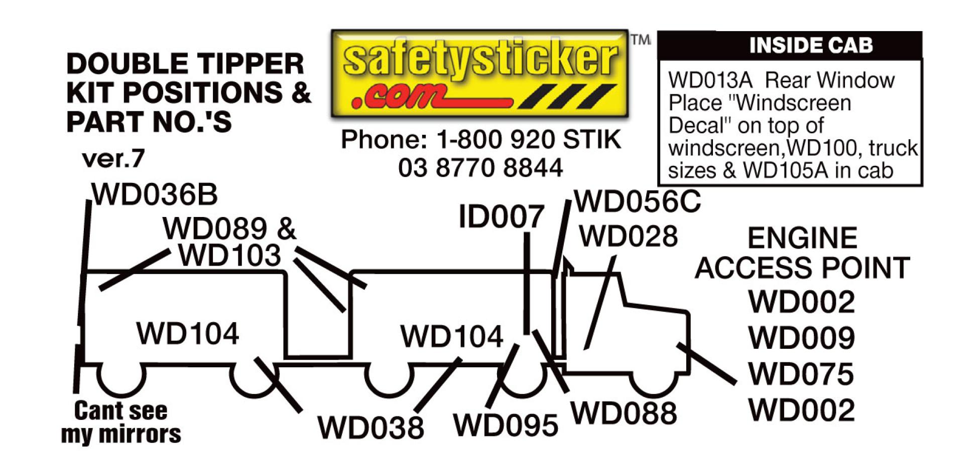 Double Tipper Safety Sheet | Safety Stickers | Safety Decals