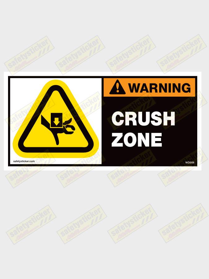 Warning Crush Zone (Hand) Decal | Safety Stickers | Safety Decals Warning Crush Zone (Hand) Decal | Safety Stickers | Safety Decals