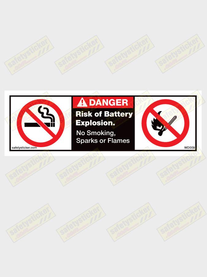 WD009 Warning Risk Of Battery Explosion Decal | Safety Stickers ...