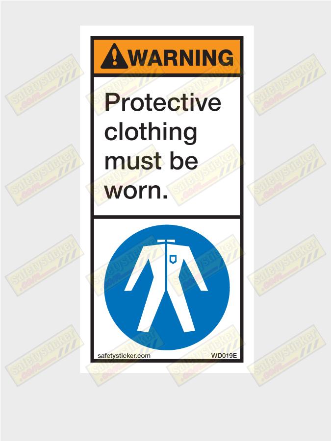 Warning Protective Clothing Must Be Worn PPE Decal | Safety Stickers ...