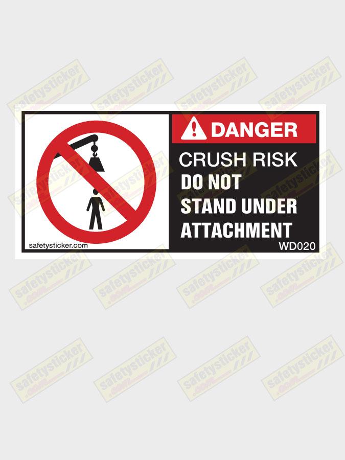 Warning CRUSH RISK Decal | Safety Stickers | Safety Decals