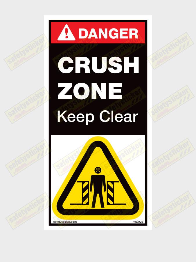 Warning Articulation Crush Zone Points Decal | Safety Stickers | Safety ...