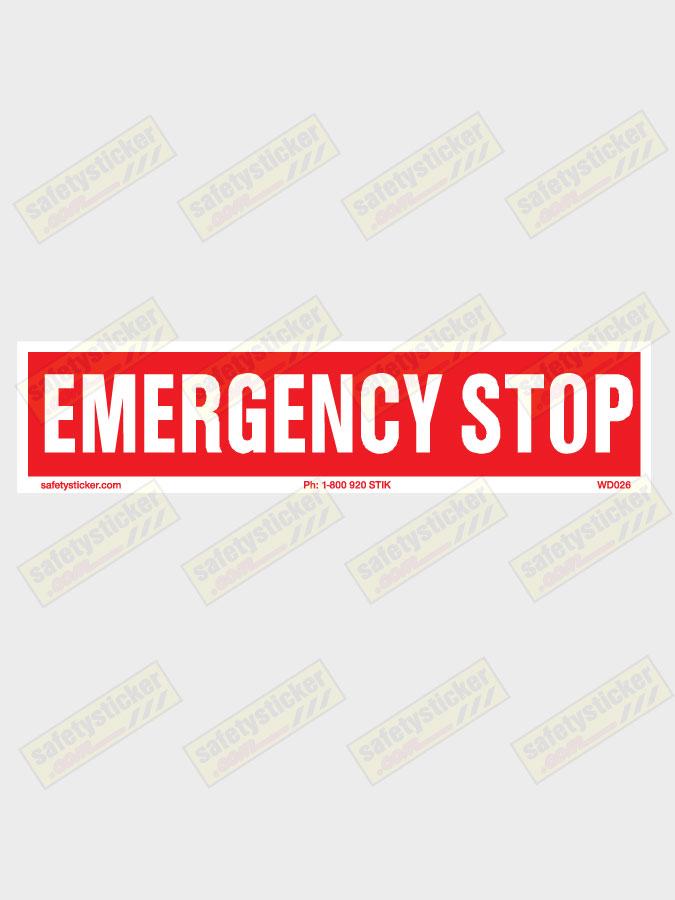 Warning EMERGENCY STOP Decal | Safety Stickers | Safety Decals
