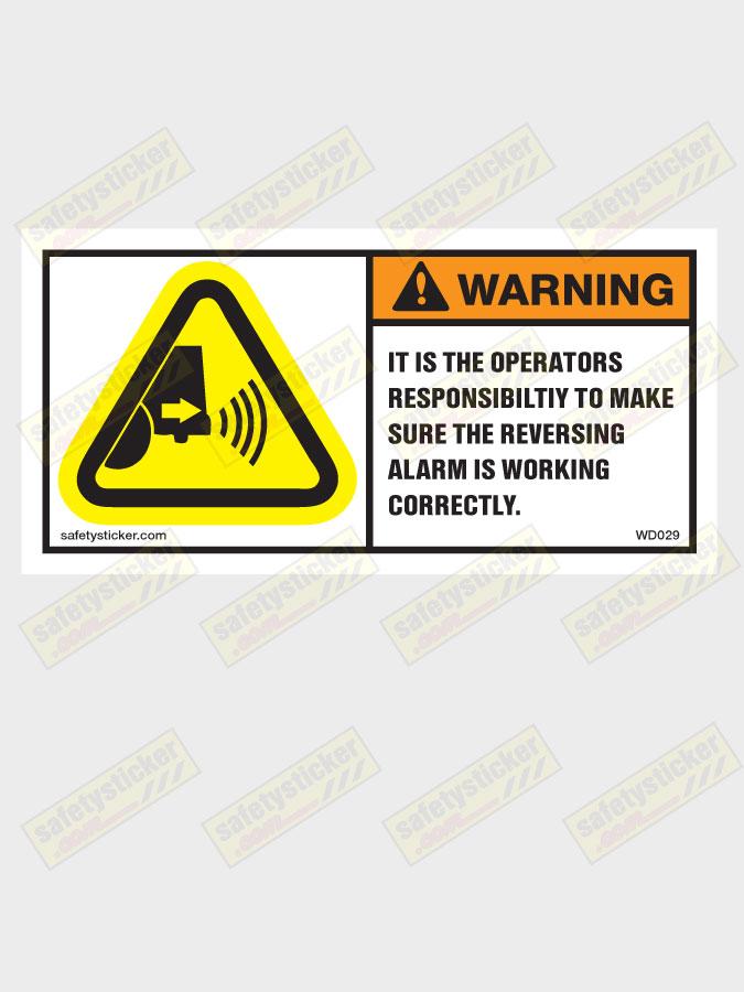 Warning Operators Responsibility Decal | Safety Stickers | Safety Decals