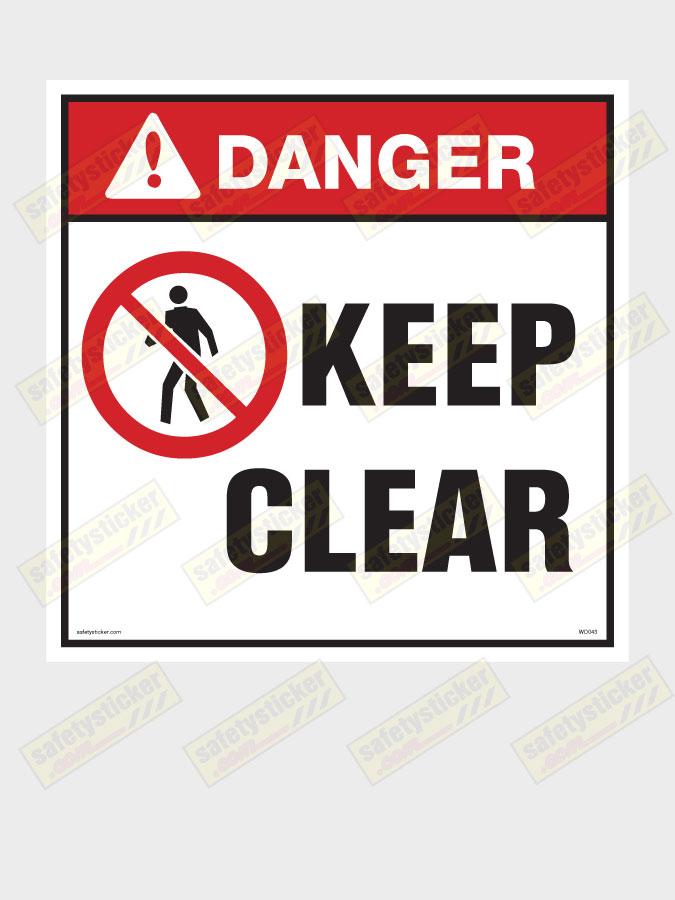Warning Keep Clear (Large) Decal | Safety Stickers | Safety Decals