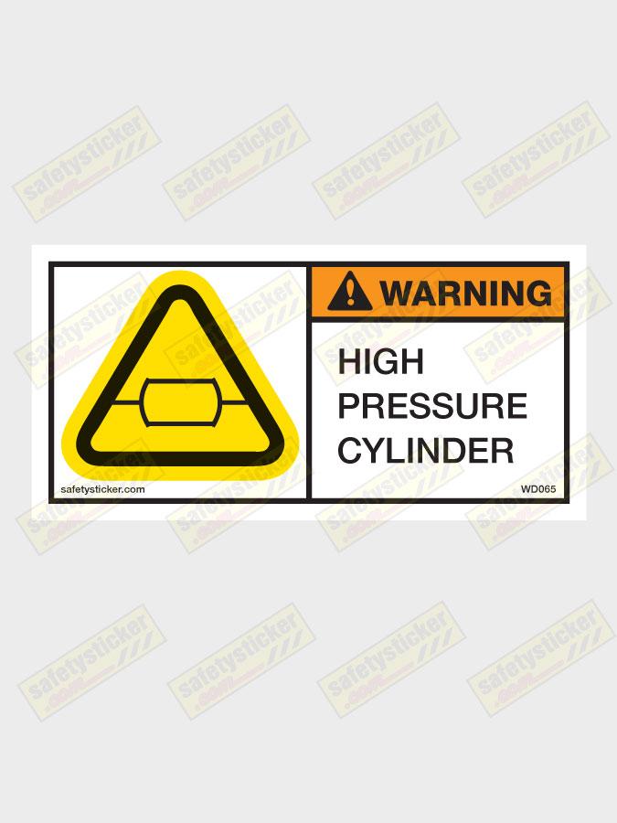 Warning High Pressure Cylinder Decal | Safety Stickers | Safety Decals