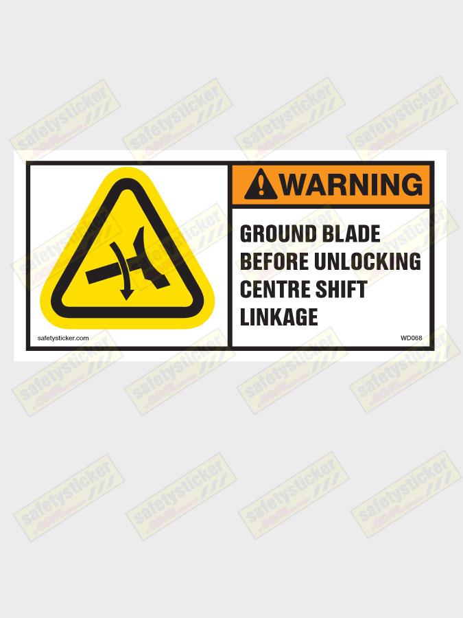 Warning Ground Blade Decal | Safety Stickers | Safety Decals
