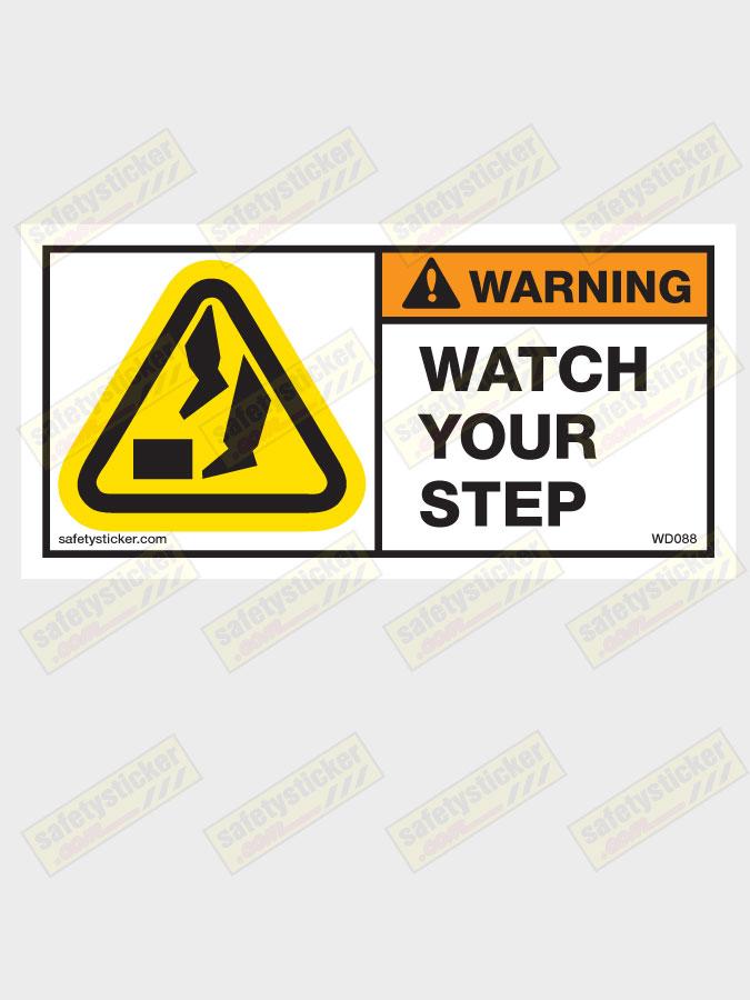Warning Watch Your Step Decal | Safety Stickers | Safety Decals