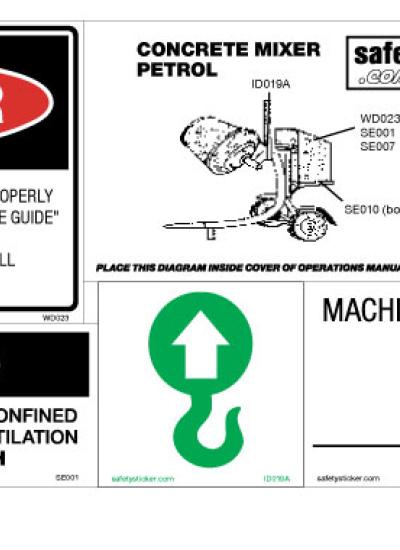 Concrete Mixer - Petrol | Safety Stickers | Safety Decals