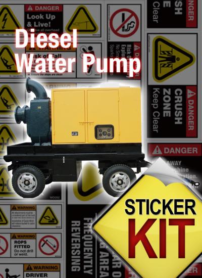Water Pump Diesel | Safety Stickers | Safety Decals