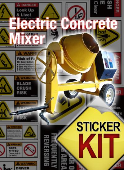 Concrete Mixer - Electric | Safety Stickers | Safety Decals