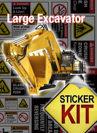 Large Excavator Safety Sheet 30t plus | Safety Stickers | Safety Decals