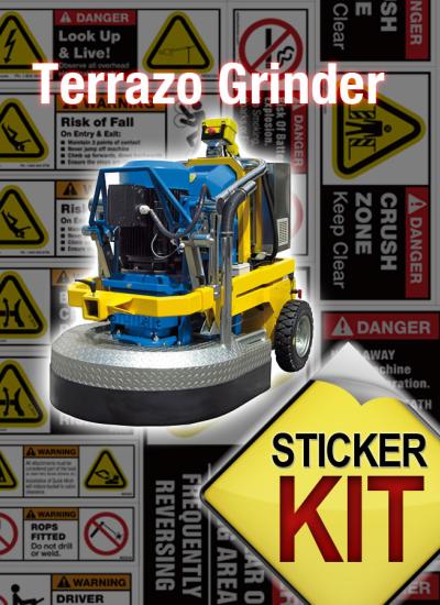 Terrazo Grinder | Safety Stickers | Safety Decals