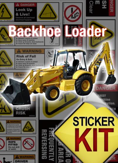 Backhoe Loader Sticker Kit | Safety Stickers | Safety Decals