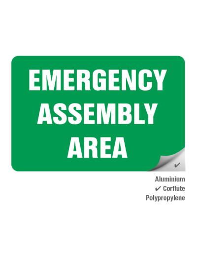 Emergency Assembly Area | Safety Stickers | Safety Decals