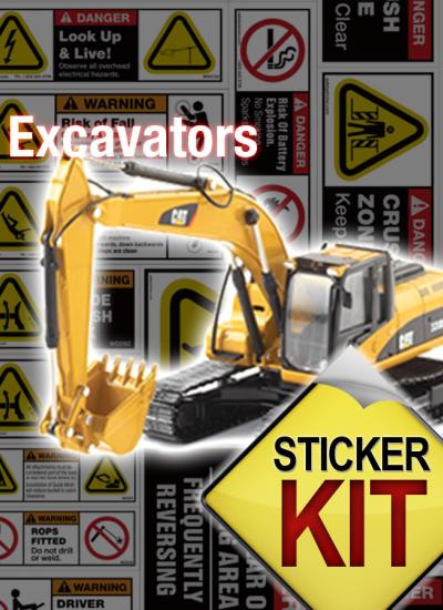 13 to 25t Excavator Sticker Kit | Safety Stickers | Safety Decals
