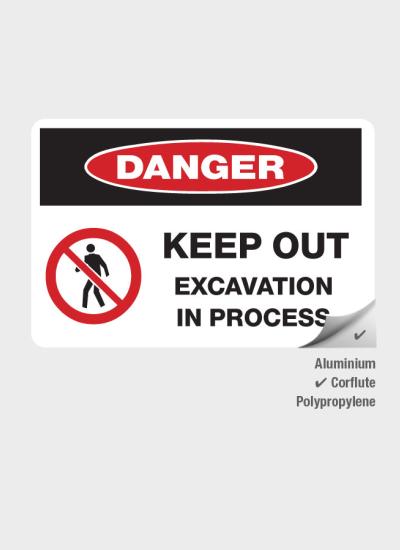 Keep Out Excavation in Process | Safety Stickers | Safety Decals