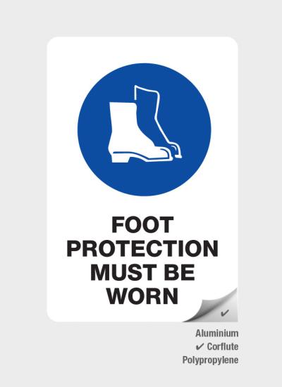 Foot Protection Must Be Worn | Safety Stickers | Safety Decals
