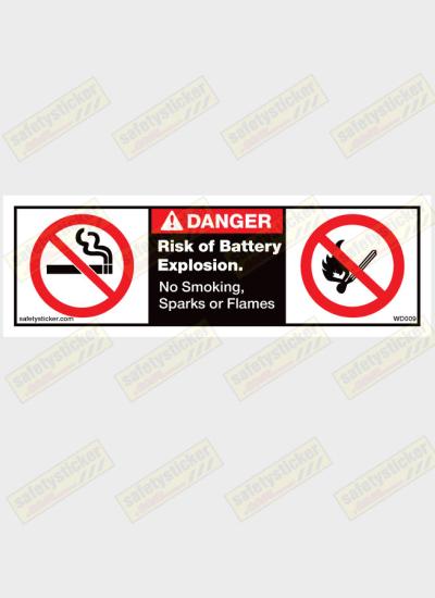 WD009 Warning Risk Of Battery Explosion Decal | Safety Stickers ...
