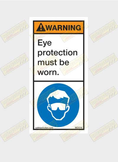Warning Eye Protection Decal | Safety Stickers | Safety Decals