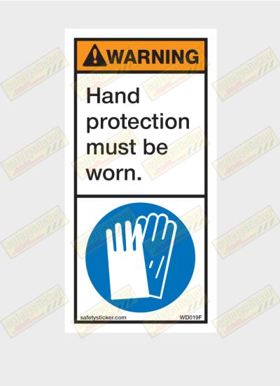 Warning Gloves Must Be Worn (PPE) Decal | Safety Stickers | Safety Decals