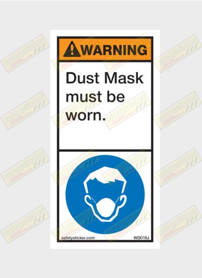 Warning Dust Mask Must Be Worn (PPE) Decal | Safety Stickers | Safety ...
