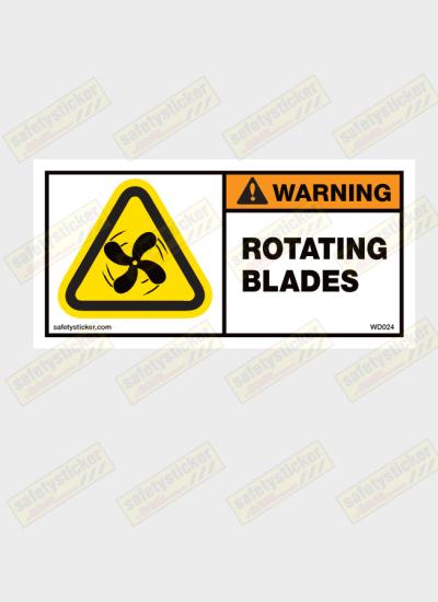 Warning Rotating Blades Decal | Safety Stickers | Safety Decals