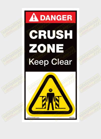 Warning Articulation Crush Zone Points Decal | Safety Stickers | Safety ...