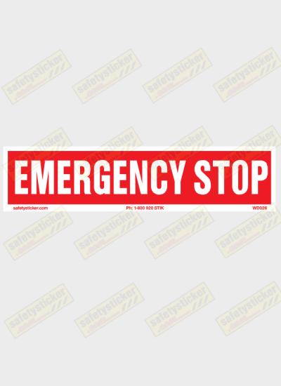 Warning EMERGENCY STOP Decal | Safety Stickers | Safety Decals
