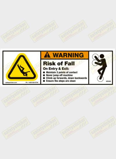 Warning On Entry And Exit Decal - Three (3) Points of Contact | Safety ...