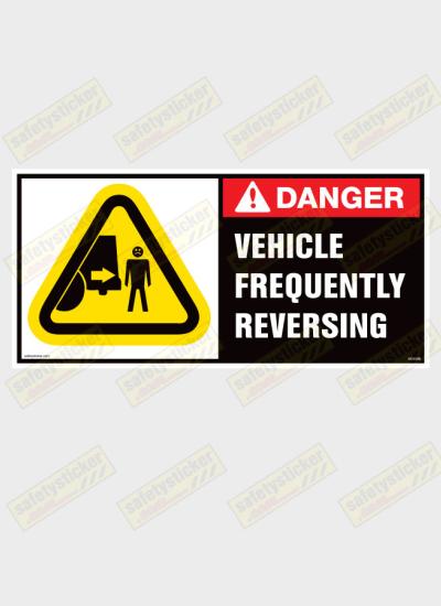Warning Vehicle Frequently Reversing Decal | Safety Stickers | Safety ...