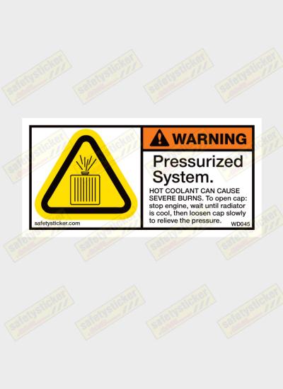 Warning Pressurised Sysytem Decal - Hot Coolant | Safety Stickers ...
