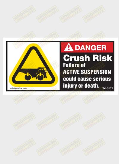 Danger Crush Risk Failure Of Active Suspension Decal | Safety Stickers ...