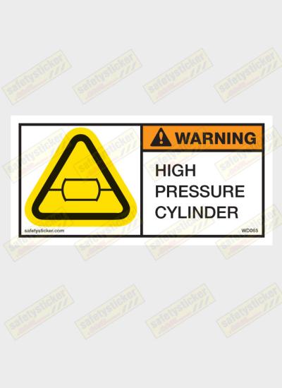 Warning High Pressure Cylinder Decal | Safety Stickers | Safety Decals