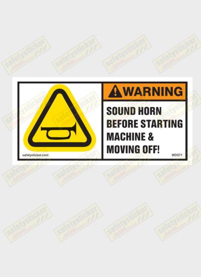 Warning Sound Horn Decal | Safety Stickers | Safety Decals